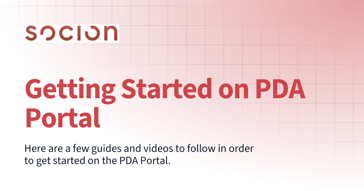 Getting Started on PDA Portal | PDA Help Page
