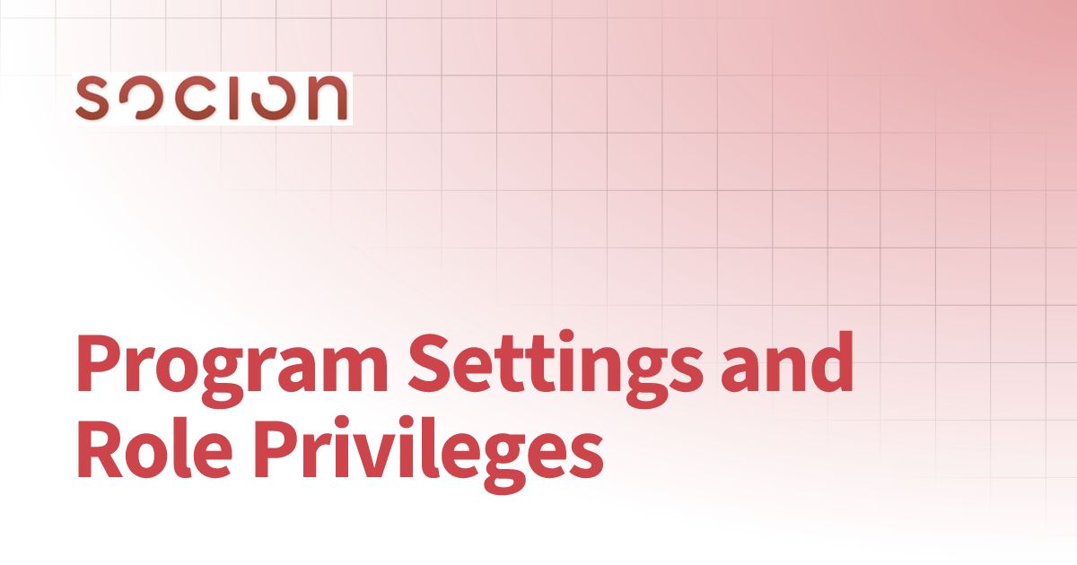 Program Settings and Role Privileges | PDA Help Page